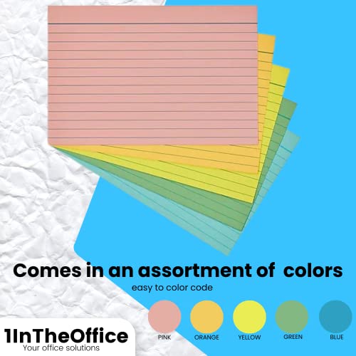 Snapklik.com : Index Cards 4x6 Ruled, Pastel Colored Index Cards ...