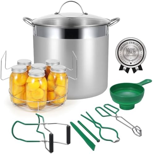 Amazon.com: BriSunshine Canning Pot with Rack and Lid, Stainless Steel ...