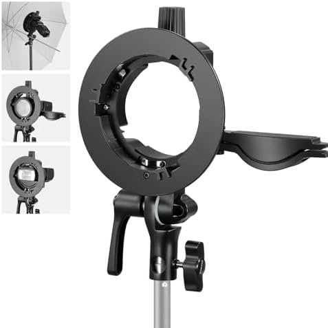 NEEWER S Type Bracket Holder with Bowens Mount for Round Square Head ...