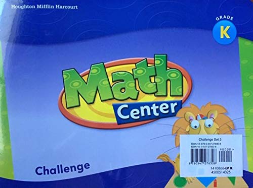 Grab and Go Kit, Grade K Math Center Cards Set 3 Challenge: Houghton ...
