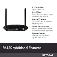 NETGEAR WiFi Router (R6120) - AC1200 Dual Band Wireless Speed (up to ...