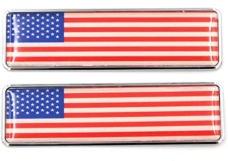 AutoE 2pcs Car Styling 3D Aluminum+Epoxy National Flag Logo Emblem ...