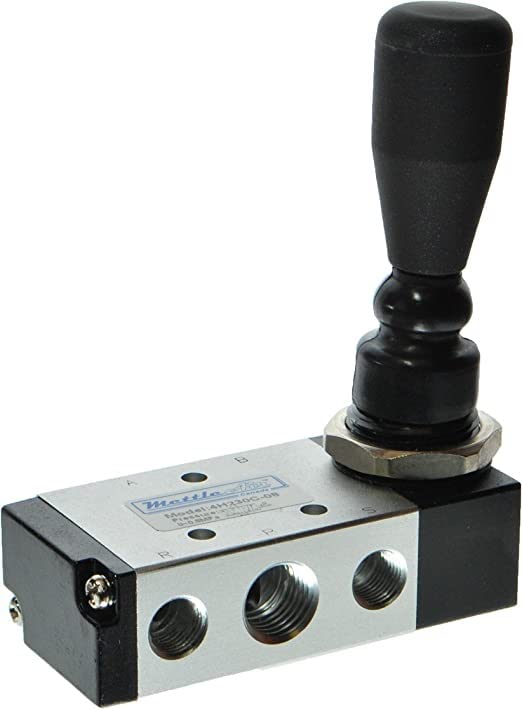 4 Way 3 Pneumatic Way Hand Lever Air Valve 1/4" NPT Detented ...