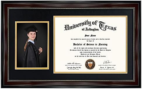 Amazon.com - Double Diploma Document Certificate Reverse Openings Wood ...