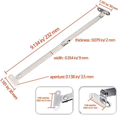 4 Pcs 180 Folding Lid Stay Hinges Stainless Steel Lid Support Stay ...