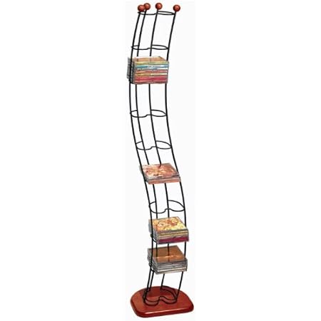 Atlantic Wave Multimedia Wire Tower - Hold 110 CDs in Steel and Black ...