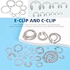 Glarks 302Pcs 304 Stainless Steel C-Clip External Retaining Rings and E ...