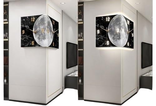 Buy wowobjects® Induction Luminous Corner Wall Clock, Double-Sided ...