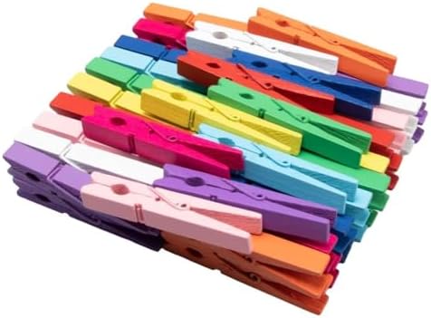 Amazon.com: OOTDAY Clothes Pins, 50pcs Wooden Clothespins,10 Colors ...