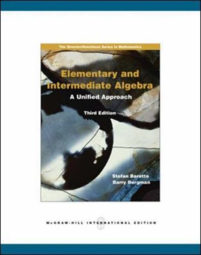 Elementary and Intermediate Algebra: Stefan Baratto; Barry Bergman: 9780071101936: Amazon.com: Books