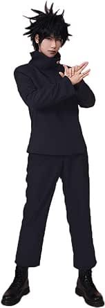 Amazon.com: Generic Megumi Cosplay Fushiguro Costume Outfit Black Blue ...