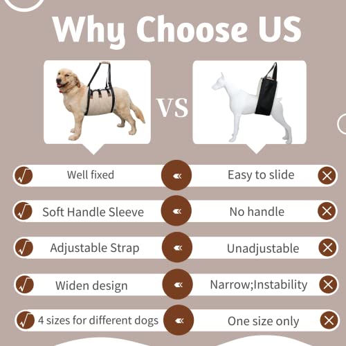 Wider Dog Lift Harness With Handle Help Elderly Canine Back Leg ...