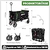 HIKENTURE Bollerwagen Faltbar mit Bremen - 140 Liter Volumen & 150KG belastbar - Extrem ...