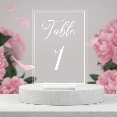 Amazon.com: Wedding Table Numbers 1-15, Table Numbers with Stands 5"x7 ...
