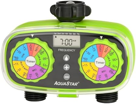 Amazon.com : AQUASTAR Two-Zone Hose Watering Timer (Green), Automatic ...
