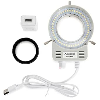 Amazon.com: AmScope 48 LED Microscope Ring Light with Dimmer - up to ...