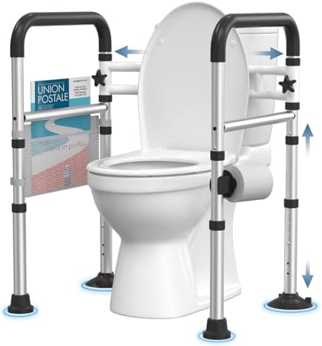Amazon.com: Agrish Stand Alone Toilet Safety Rails - Adjustable Width & Height Fit Any Toilet ...
