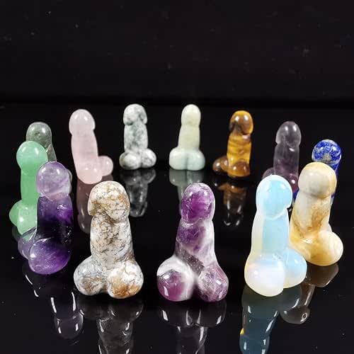 Amazon.com: 10pcs Crystal Penis, Hand Carved Gemstone Phallus, Teenie ...