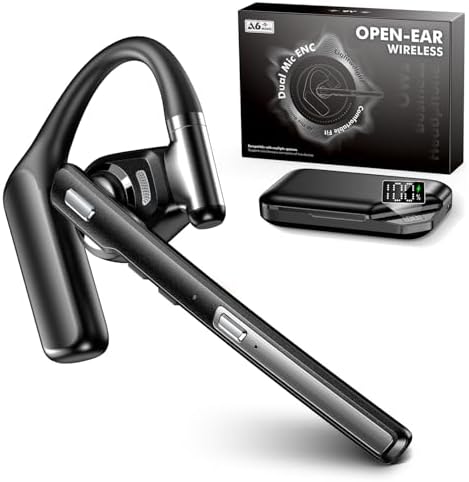 Amazon.com: Bluetooth Headset V6.0, Open Ear Wireless Earpiece with ...