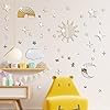Amazon.com: Acrylic Mirror Wall Stickers Decor 3D Moon Star Sun Cloud ...