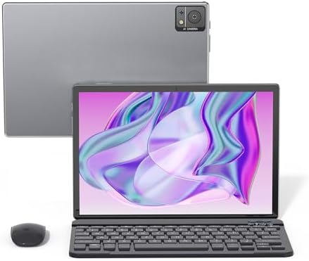 2 em 1 Tablet com Case, Teclado e Mouse, 10,1 polegadas Tablet Android ...