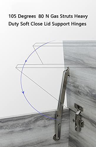 Snapklik.com : VOCOMO Soft Close Lid Support, 80N Gas Struts Heavy Duty ...
