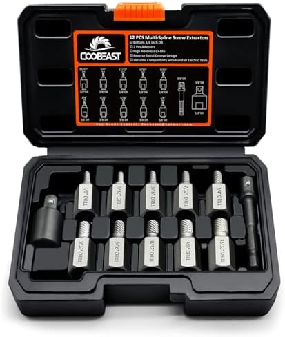 27PCS Screw Extractor Set, 3/8" Inch Drive Easy Out Screw Extractor Set ...
