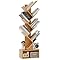 Amazon.com: YMYNY 2 Tier Tree Bookshelf, Small Bookcase, Modern Wood ...