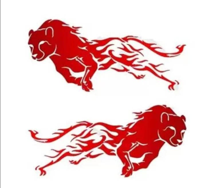 Graphix Lion Logo Car Sticker Vinyl Decal - Red : Amazon.in: Car ...