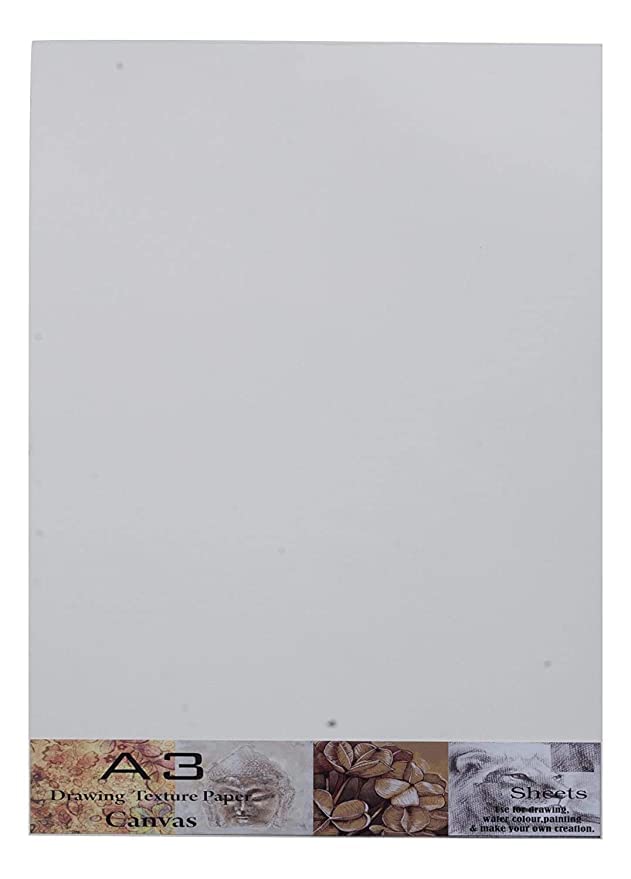 Canvas Drawing Texture Papers, Set of 25 Sheets (A3), Milky White (1 ...