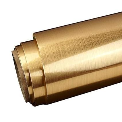 Brushed Metal Effect Vinyl Gold/Brass Roll of 1mtr x 305mm Sticky Back ...