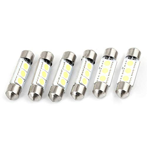 BIG BOOM® White 36mm Car Bulbs 5050 SMD 3 LED Festoon Dome Lights Fuse ...