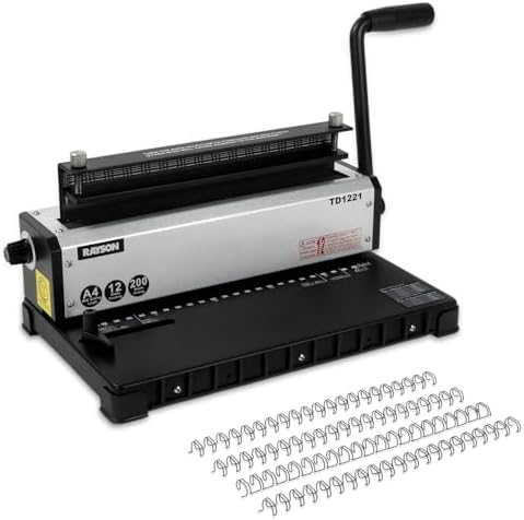 RAYSON Wire Binding Machine, Punches 23 Hole, Binds 210 Sheets, 2:1 ...