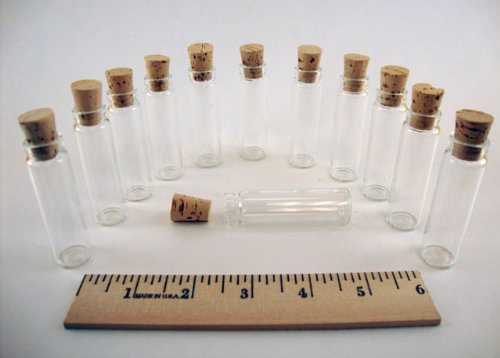 Cork Stoppered Glass Vials, 3 Dram, Pack of 12: Science Lab Sample ...