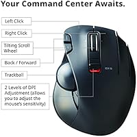 Amazon.com: ELECOM 2.4GHz Wireless Easy Thumb Control Trackball Mouse ...