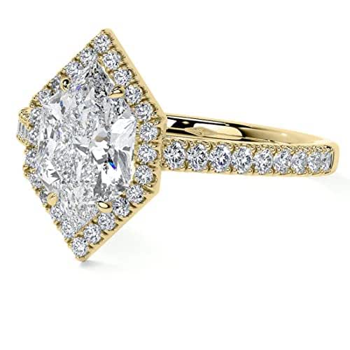 Amazon.com: 2 CT Dutch Marquise Cut Moissanite Engagement Rings For ...