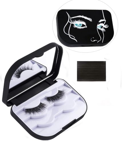 Amazon.com: Buqikma 3 Layers Circle Eyelash Box with Mirror, Empty ...