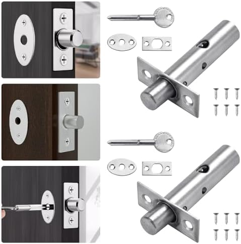 2 Pack Mortice Door Bolt with 2 Star Key, ADERTOS Door Security Rack ...