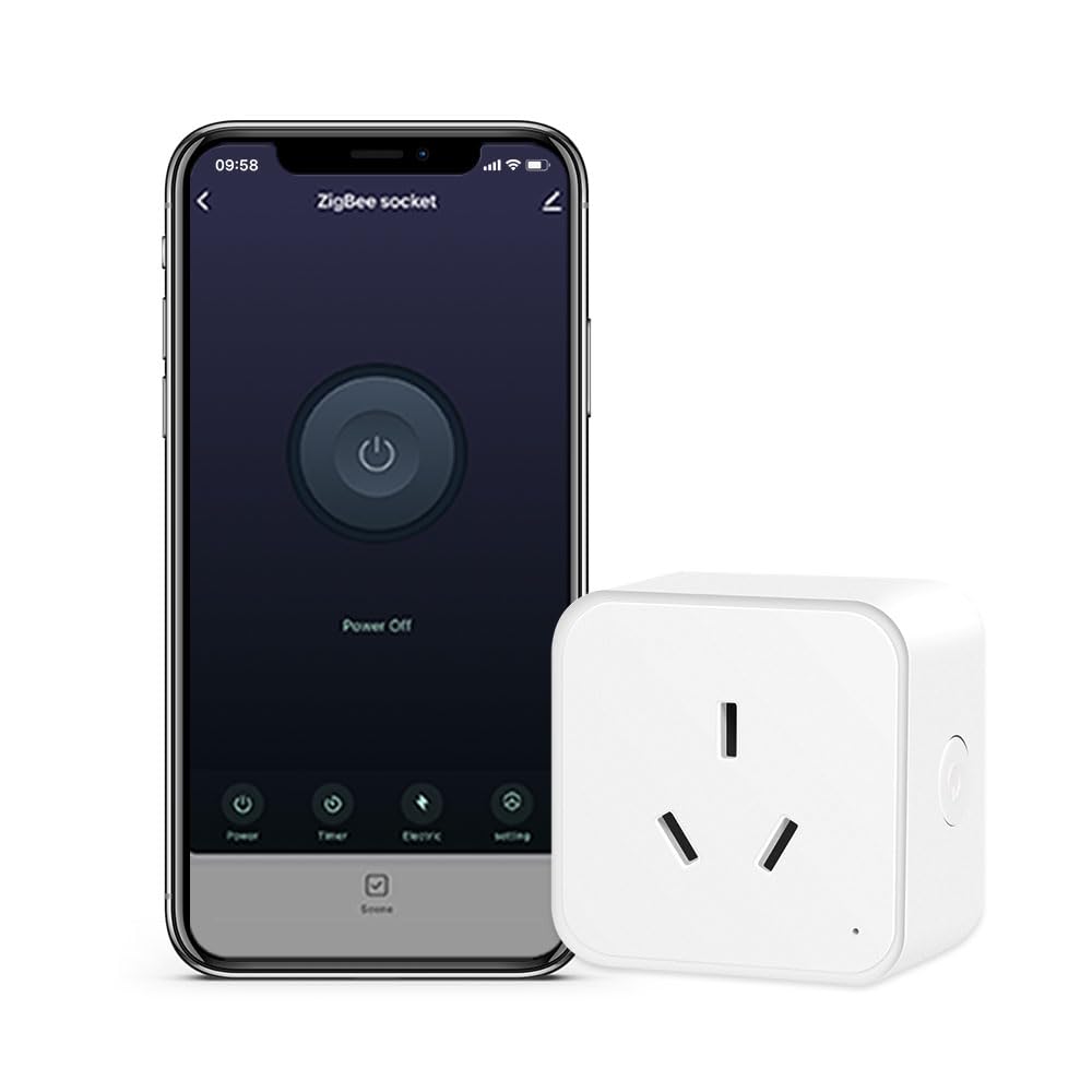 Smart Plug Zigbee Outlet with Energy Monitoring, Compatible with Alexa & Google Home, Remote ...