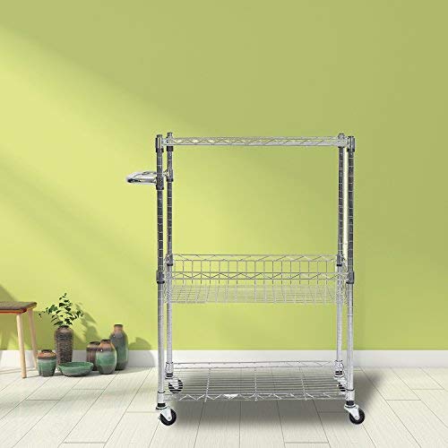 All Purpose Utility Cart 3 Tier Wire Rolling Heavy Duty | Desertcart ...