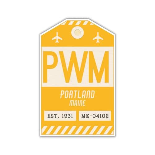 Amazon.com: PWM Portland Maine Luggage Tag Sticker/Airport Code Baggage ...