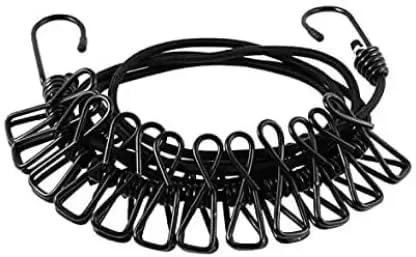 Cloth-Drying Rope with Hooks Adjustable Clothes Rope with 12pcs ...