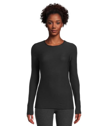 Beyond Yoga Women's Classic Crew Pullover, Darkest Night, Black