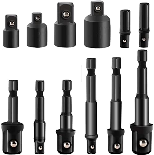 12pcs Drill Socket Adapter and Reducer Set, Extension Set Turns Power ...