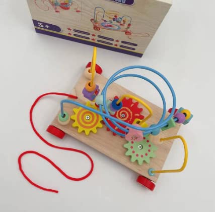 SmartCraft Wooden Toy Roller Coaster Colorful Abacus Circle Toy for ...