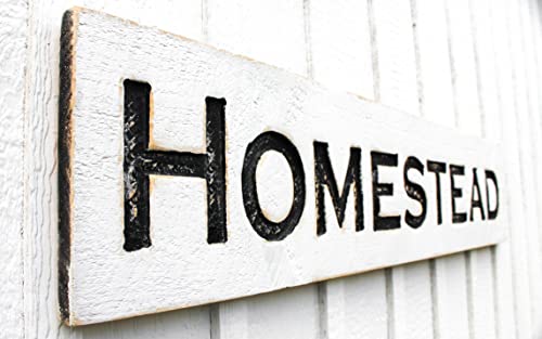 Amazon.com: Homestead Sign - Carved in a 48”x10” Solid Wood Board ...