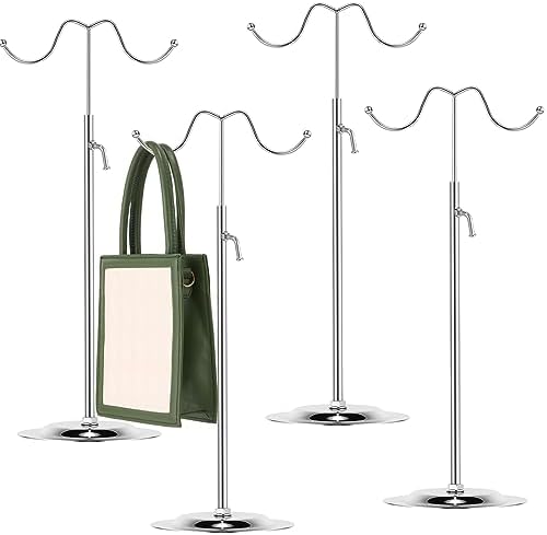 Amazon.com: Nuenen 4 Pcs Double Hook Purse Display Stand Adjustable ...