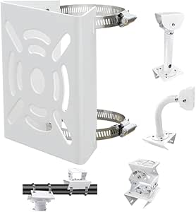 Amazon.com : Universal Vertical Pole Mount Adapter with 2 Loops, Wall Mounting Bracket for CCTV ...