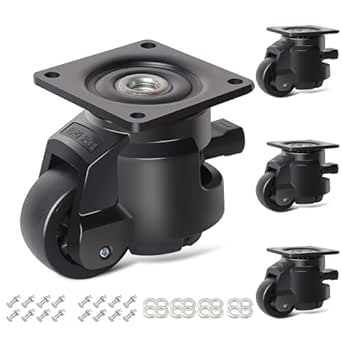 Leveling Casters Heavy Duty with Ratchet Handle Design,Swivel Plate ...