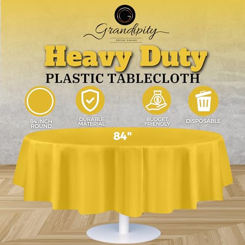 Snapklik.com : Yellow 6 Pack Premium Disposable Plastic Tablecloth 84 ...